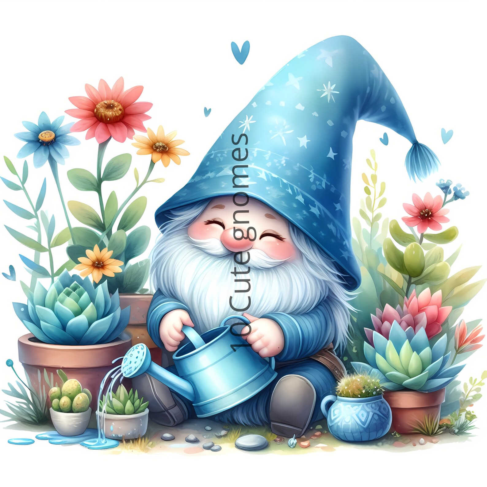 10 Gnomes Clipart Designs, Clipart Bundle, Watercolor, PNG and JPG ...