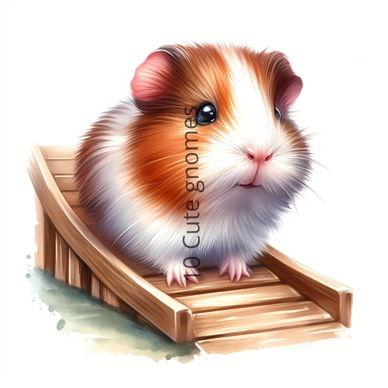 10 Cute Guinea Pig Clipart Designs, Clipart Bundle, Watercolor, PNG and ...