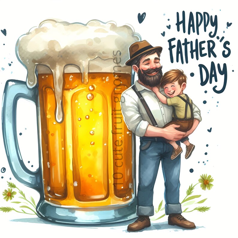 10 Cute Fathers Day Clipart Designs, Watercolor, High Quality Clipart ...
