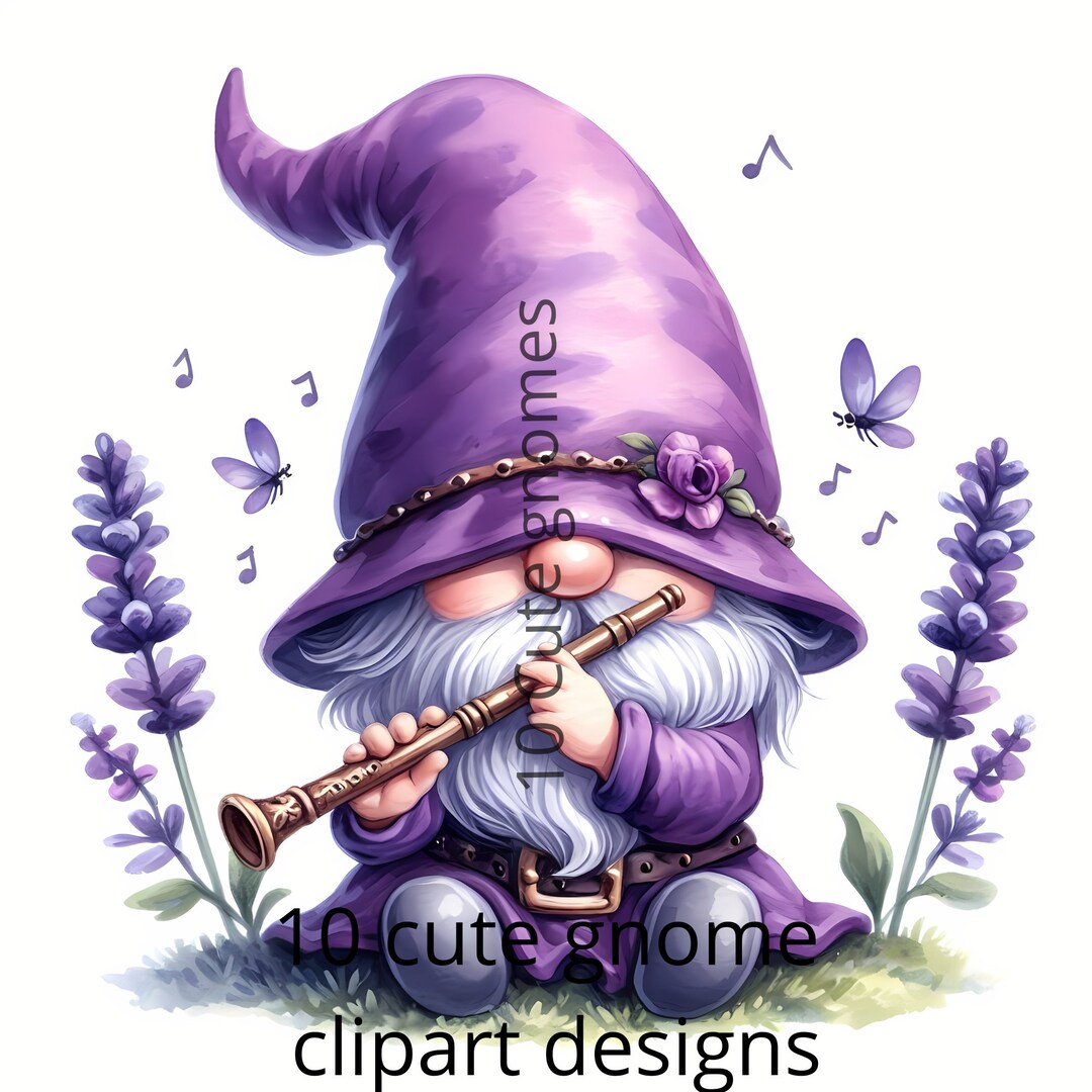 10 Gnomes Clipart Designs, Clipart Bundle, Watercolor, PNG and JPG ...