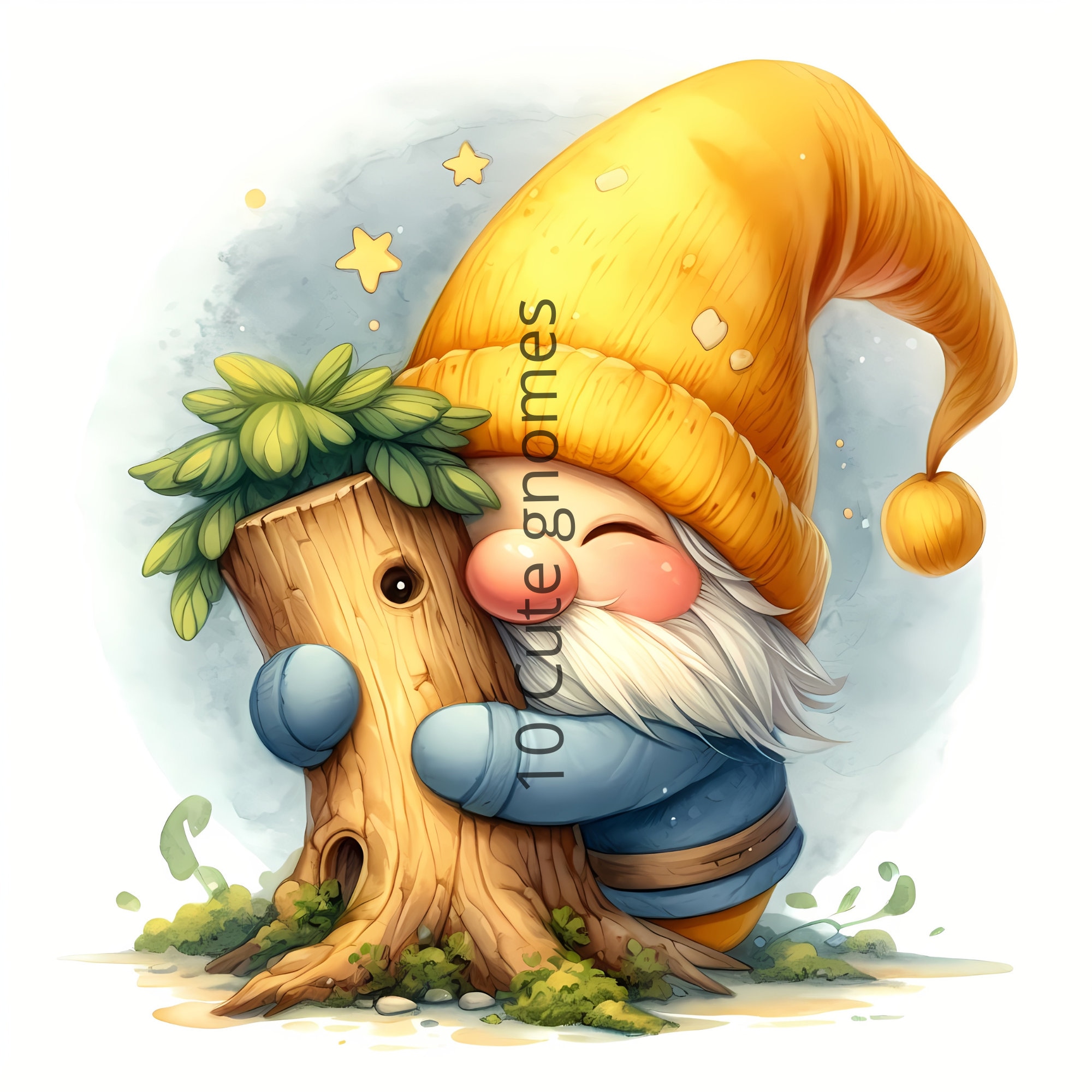 10 Gnomes Clipart Designs, Clipart Bundle, Watercolor, PNG and JPG ...
