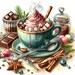10 Hot Chocolate Cups Clipart Designs, Clipart Bundle, PNG and JPG ...