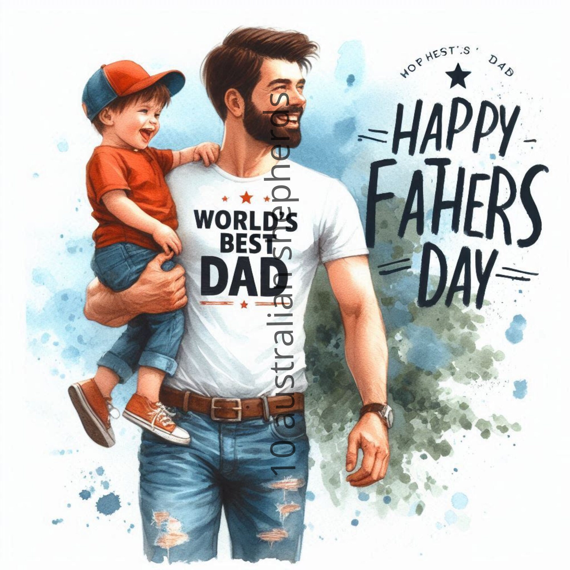 10 Cute Fathers Day Clipart Designs, Watercolor, High Quality Clipart ...