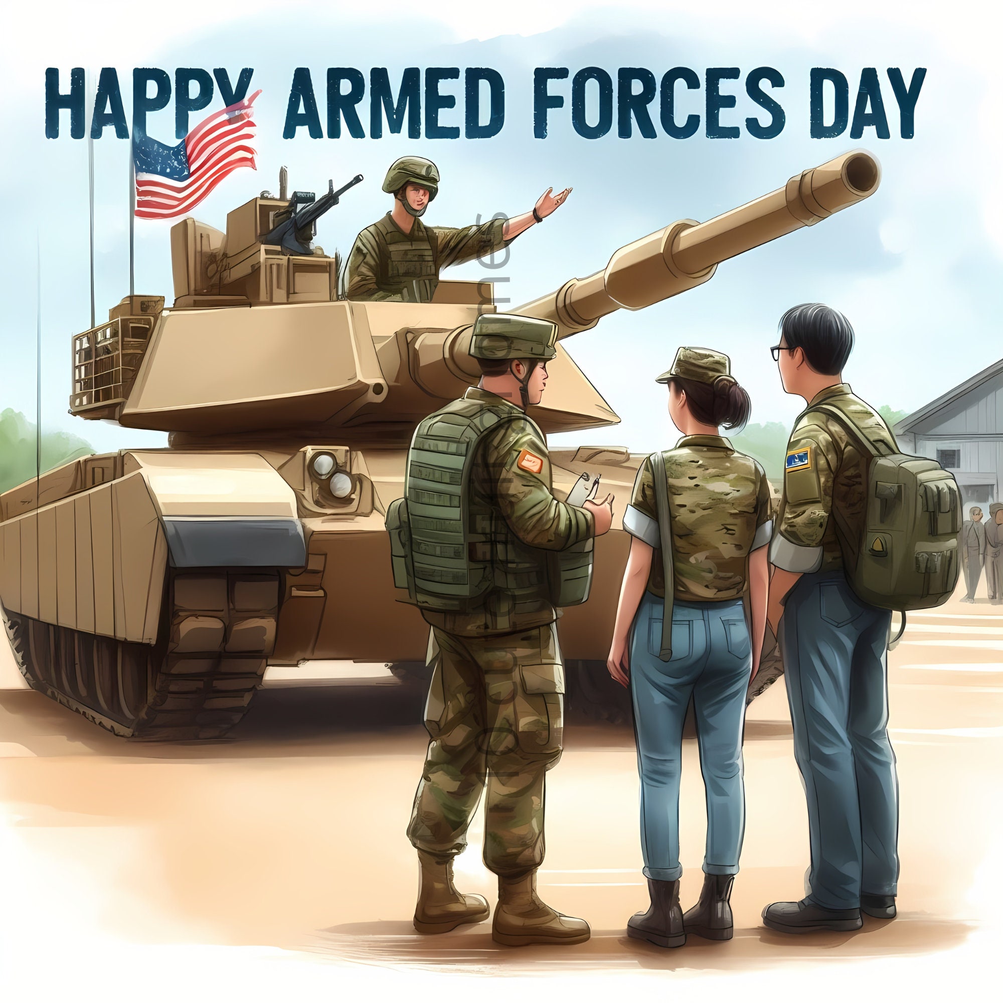 10 Armed Forces Day Clipart Designs, Watercolor Clipart Bundle, JPG and ...