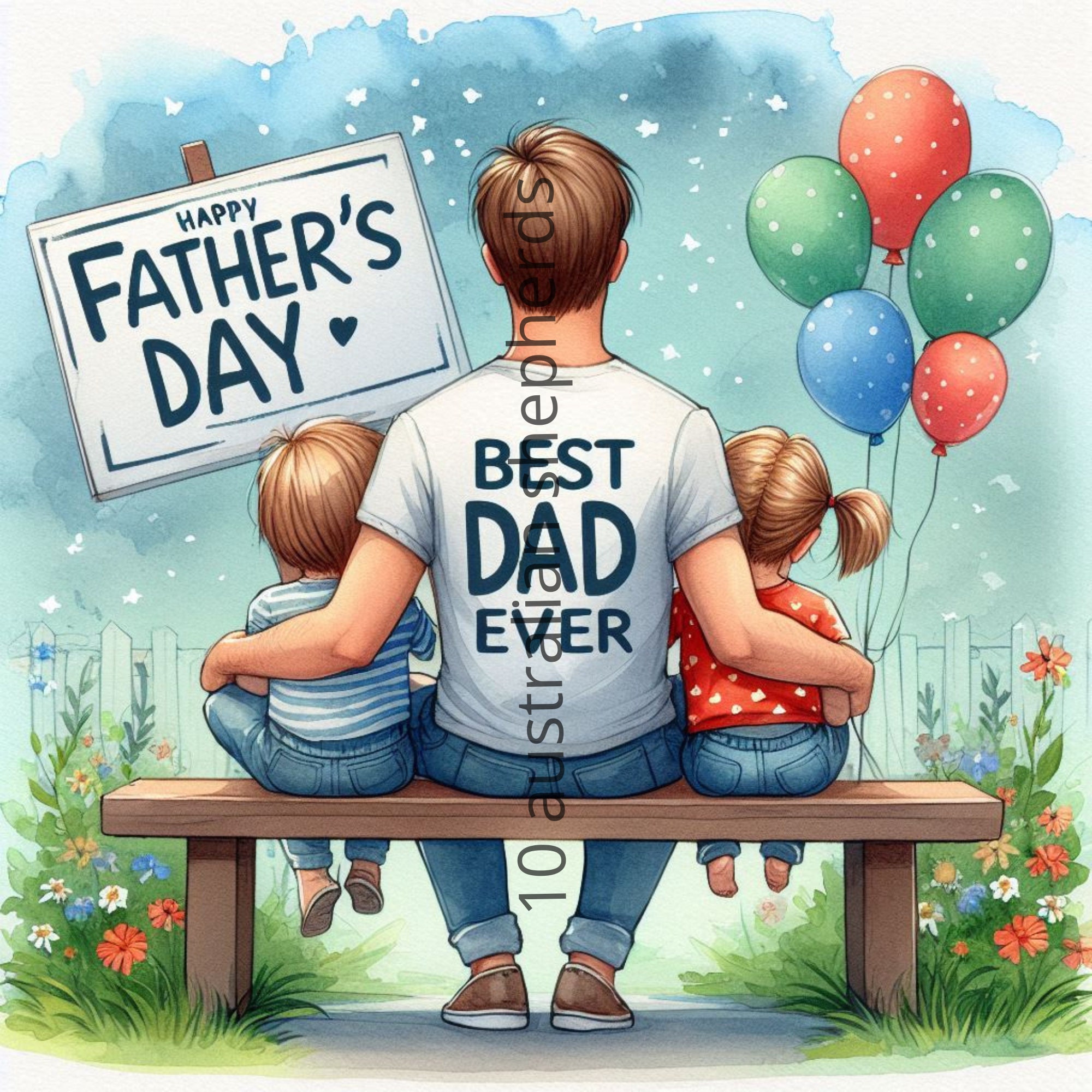 10 Cute Fathers Day Clipart Designs, Watercolor, High Quality Clipart ...