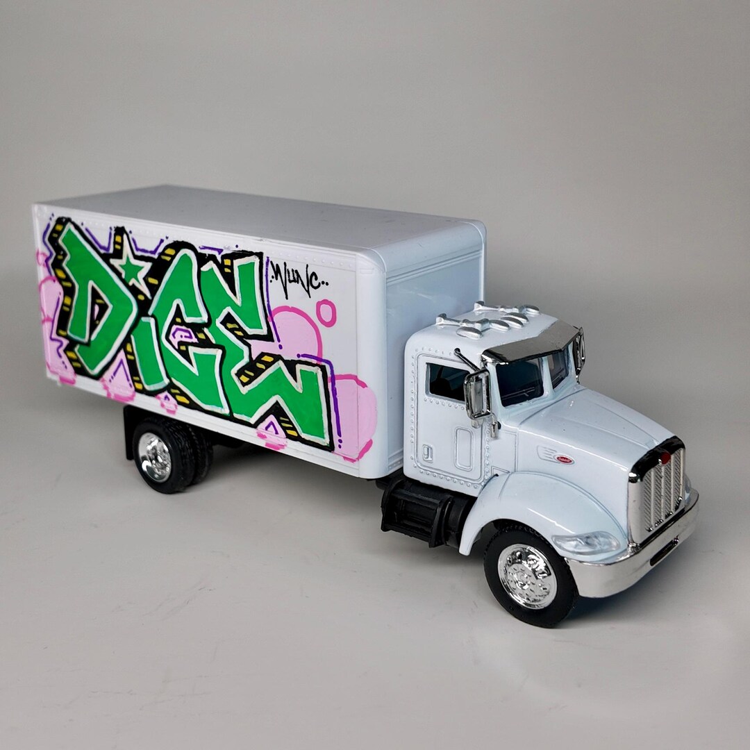 Custom Graffiti Box Truck – Hand-painted Diecast Truck – Marker Holder ...
