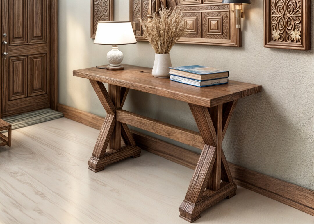 DIY Front Entry Table Plan, Slim Entry Table, Narrow Console Table ...