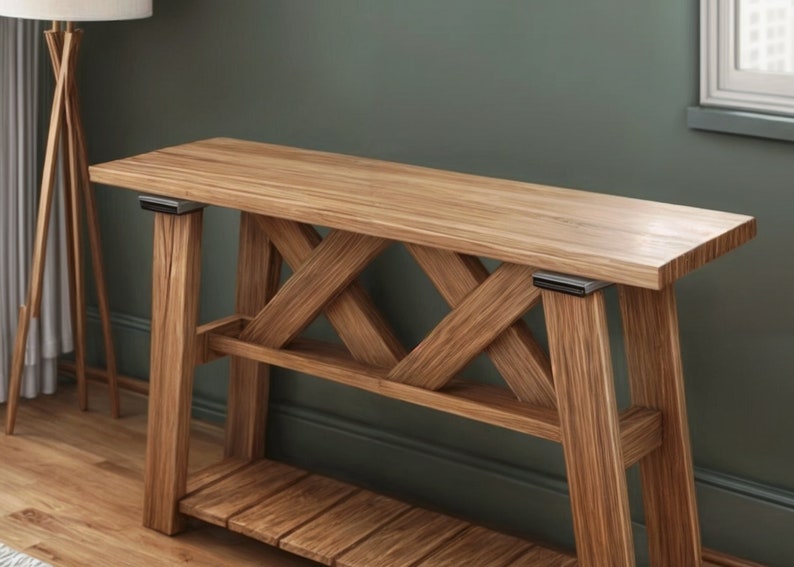 DIY Live Edge Sofa Table Plans, Modern Sofa Table, Entryway Bench ...
