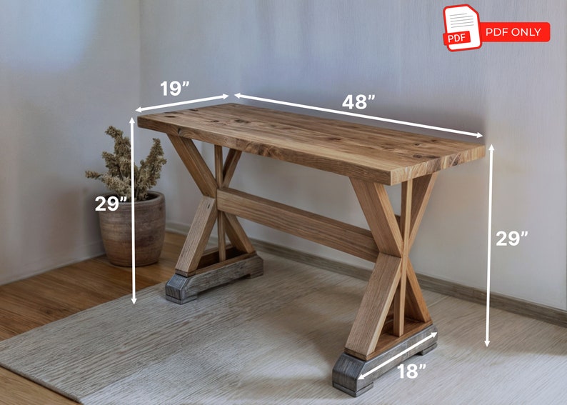 DIY Front Entry Table Plan, Slim Entry Table, Narrow Console Table ...