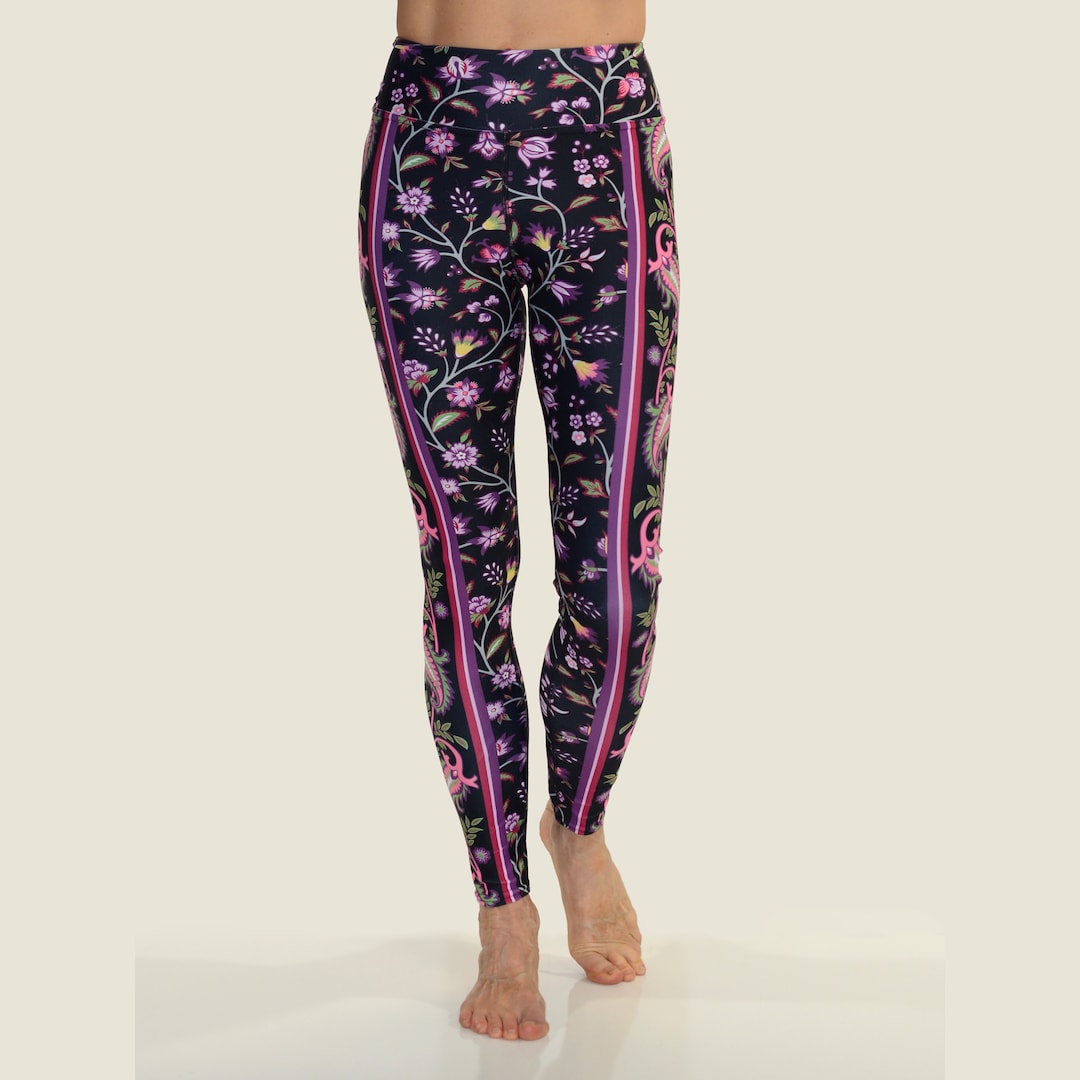 Devotion Black Floral Mixed Prints Activewear Leggings - Etsy