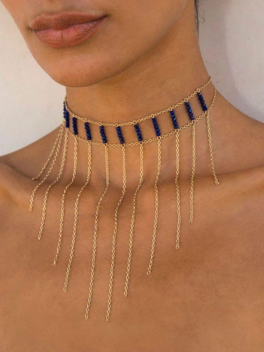 Cascading Chain Choker. - Etsy