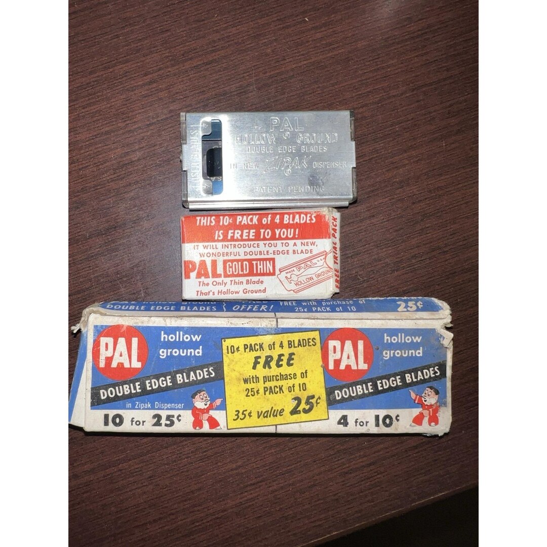 Vintage PAL Hollow Ground Single Edge Razor Blades With Original Box ...