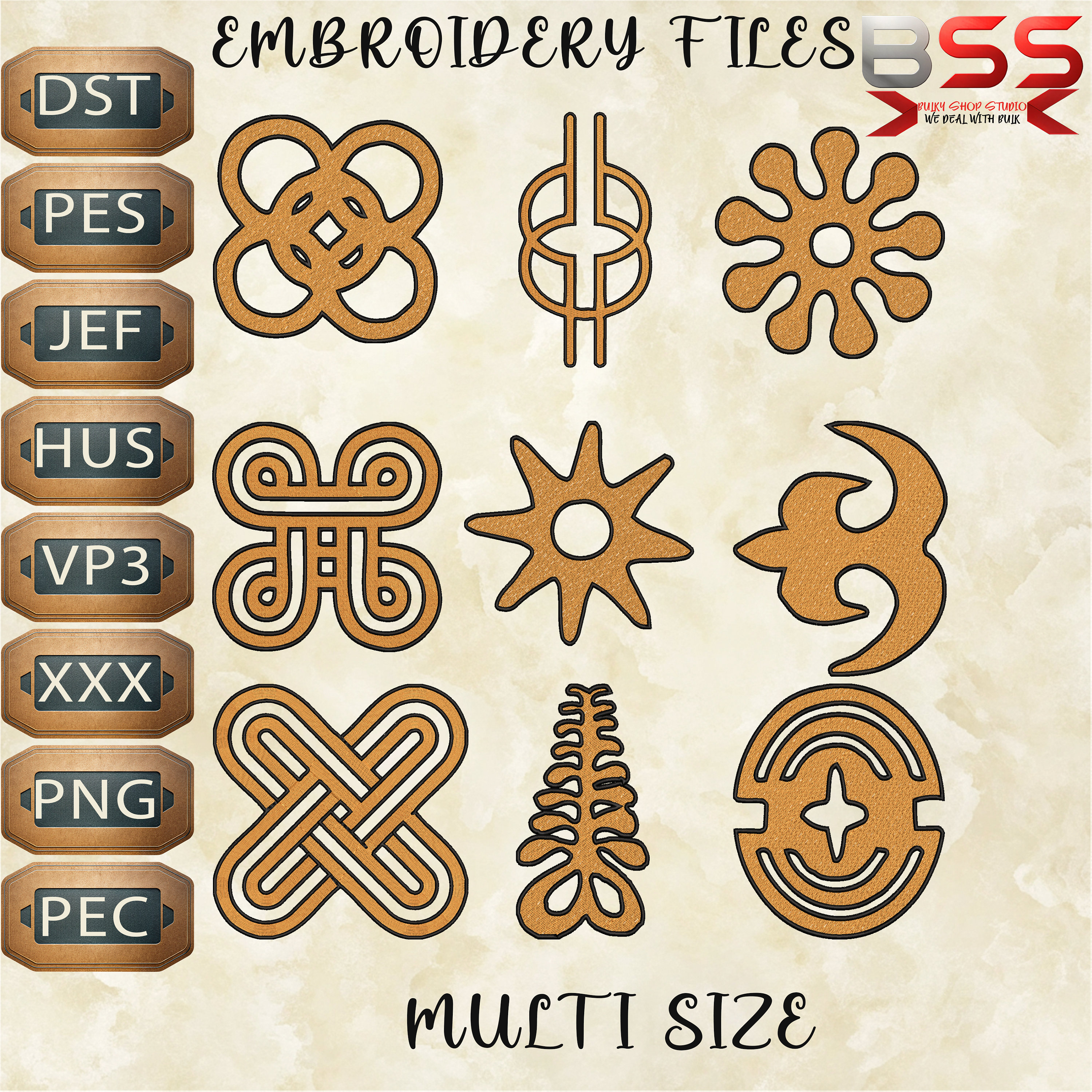 Adinkra Symbols Embroidery Files Bundle, Adinkra Symbols Pes Dst ...