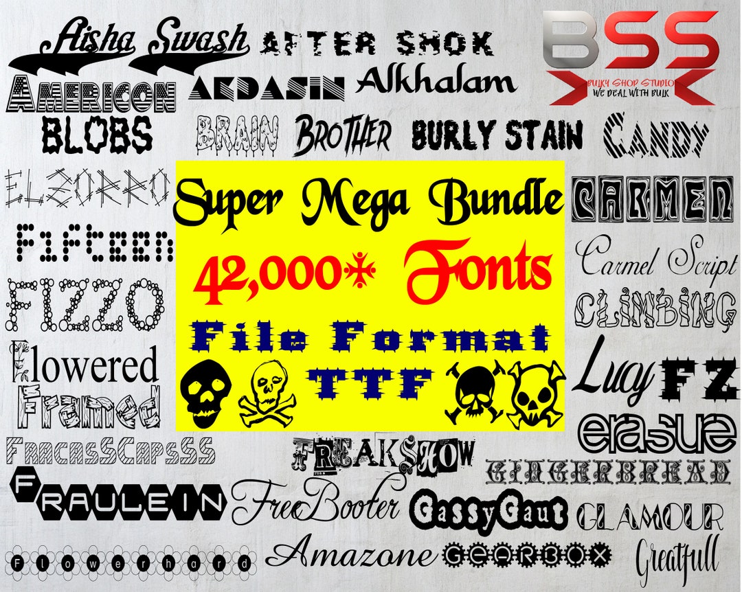 Mega Font Bundle, Supper Bundle Font, Handwritten Font, Modern Font ...
