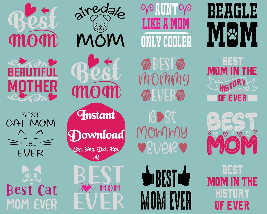 MOM Tshirt Designs, SVG Bundle,gift for Mom, Cute Mom Svg Bundle ...