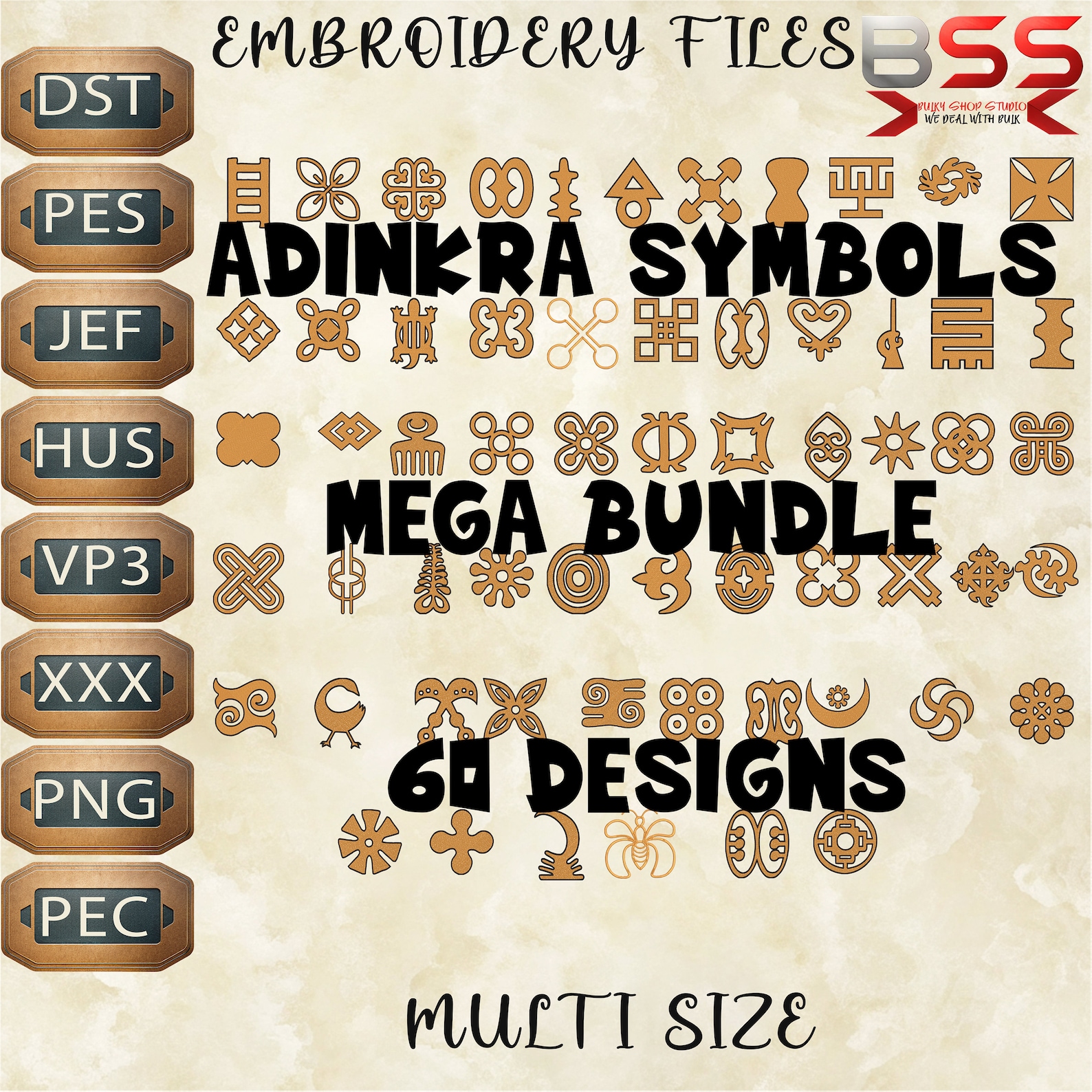 Adinkra Symbols Embroidery Files Bundle, Adinkra Symbols Pes Dst ...