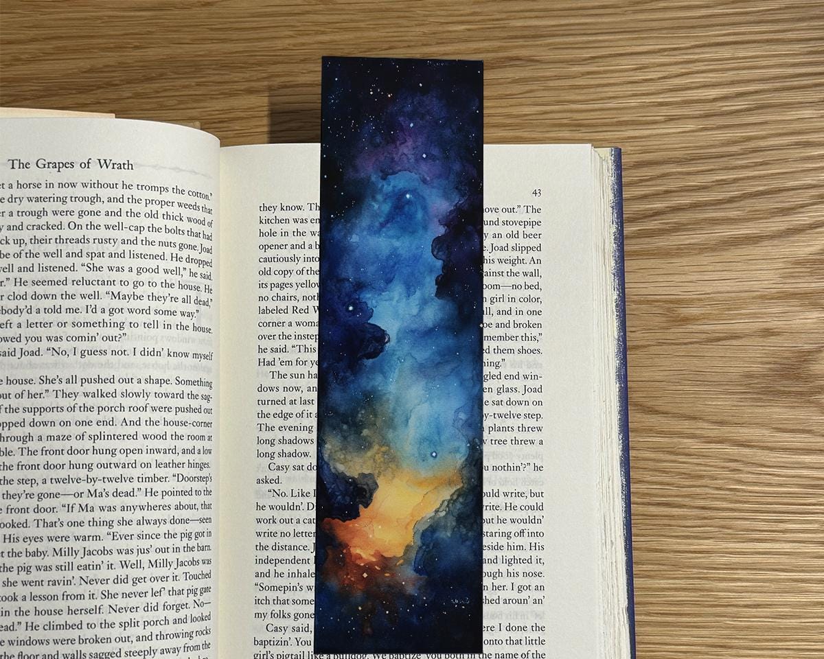 Starry Night Watercolour Bookmarks Set of 5, Premium 200 GSM Reading ...