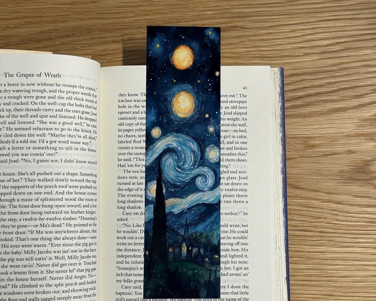 Starry Night Watercolour Bookmarks Set of 5, Premium 200 GSM Reading ...
