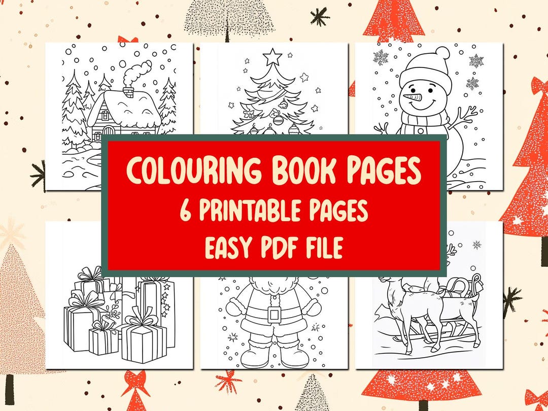 Printable Christmas Colouring Pages for Kids and Adults Digital ...