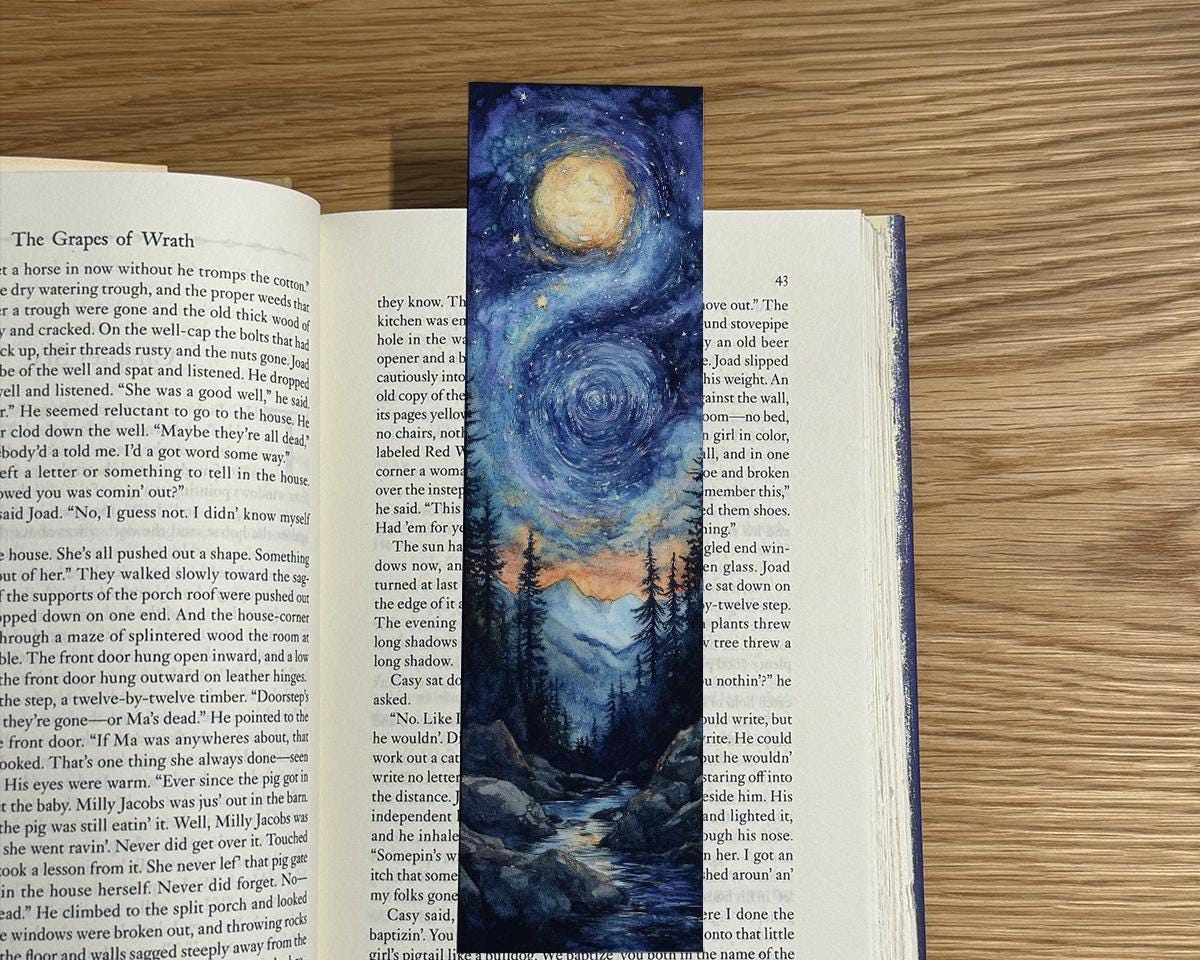 Starry Night Watercolour Bookmarks Set of 5, Premium 200 GSM Reading ...