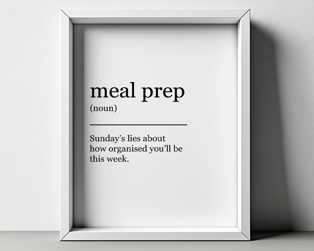 Meal Prep Definition physical Print Dictionary Art Print Unique Art ...
