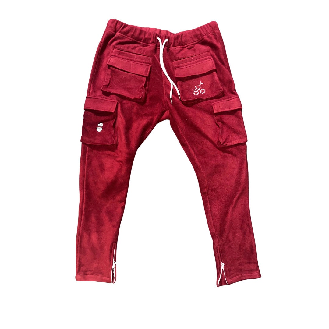 Red Velvet Cargo Fleece Pants by PARADOX - Etsy
