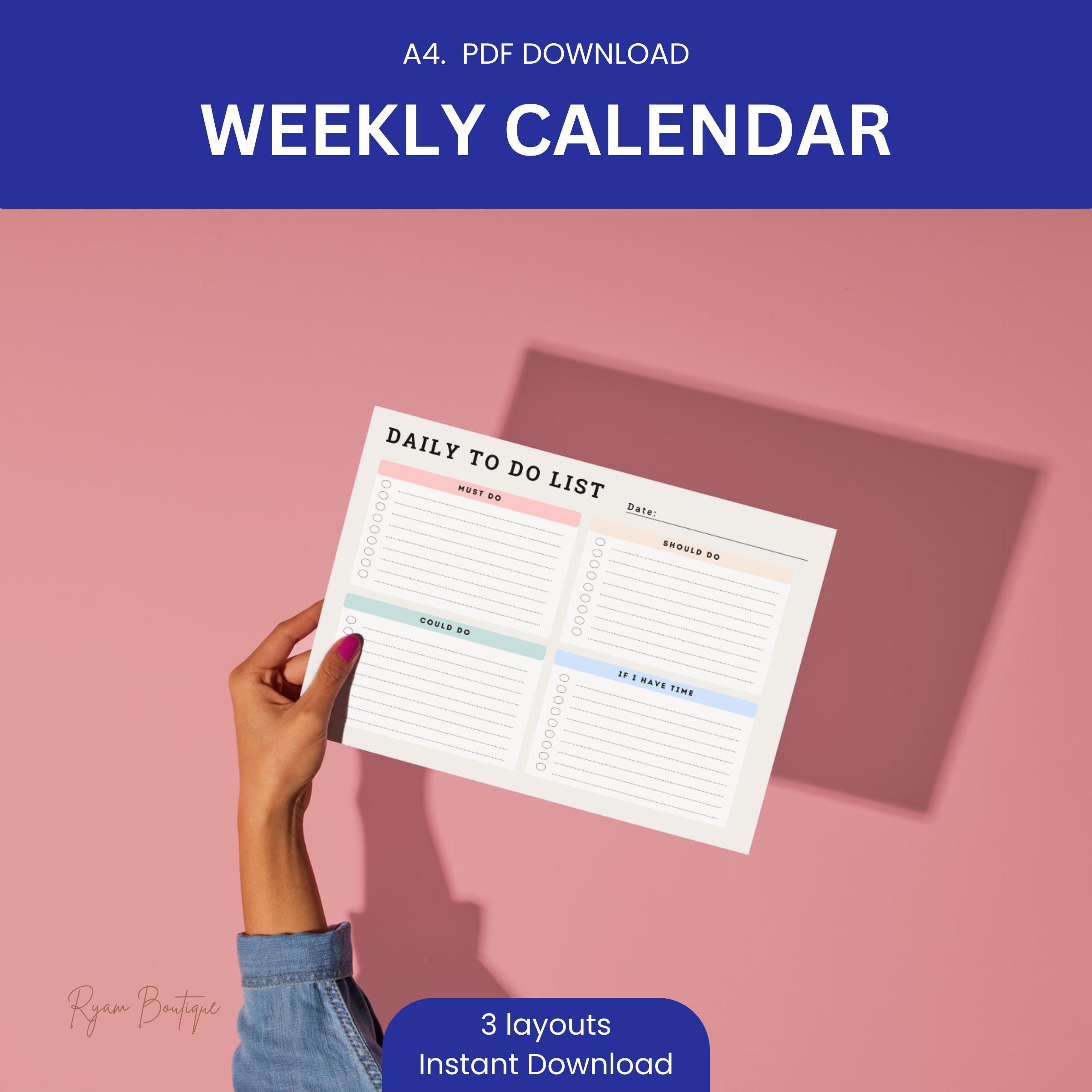 Printable Weekly Planner: Kids & Adult Chore Chart (PDF) - Etsy