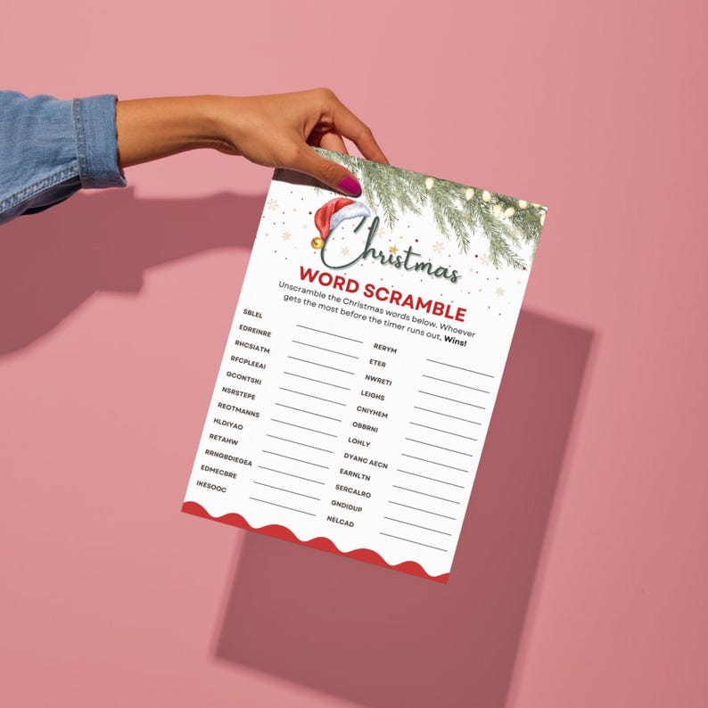 Christmas Word Scramble Game: Printable Holiday Activity (PDF) - Etsy