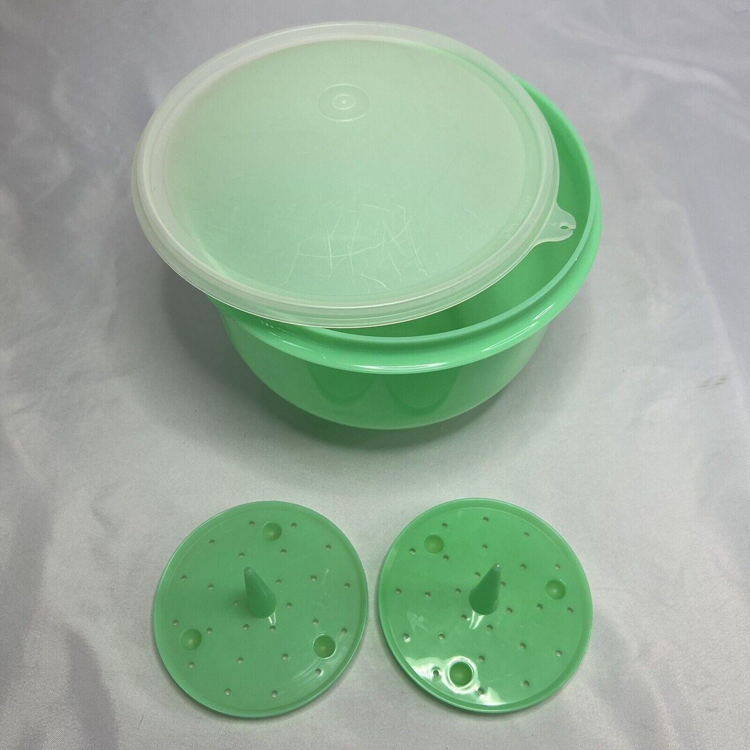 Vintage Tupperware Lettuce/crisper Bowl 1424-4 With Dome Lid 1425-1 2 ...