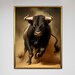 Bull Wall Decor, Charging Bull Canvas, Majestic Bull Print, Animal Wall ...