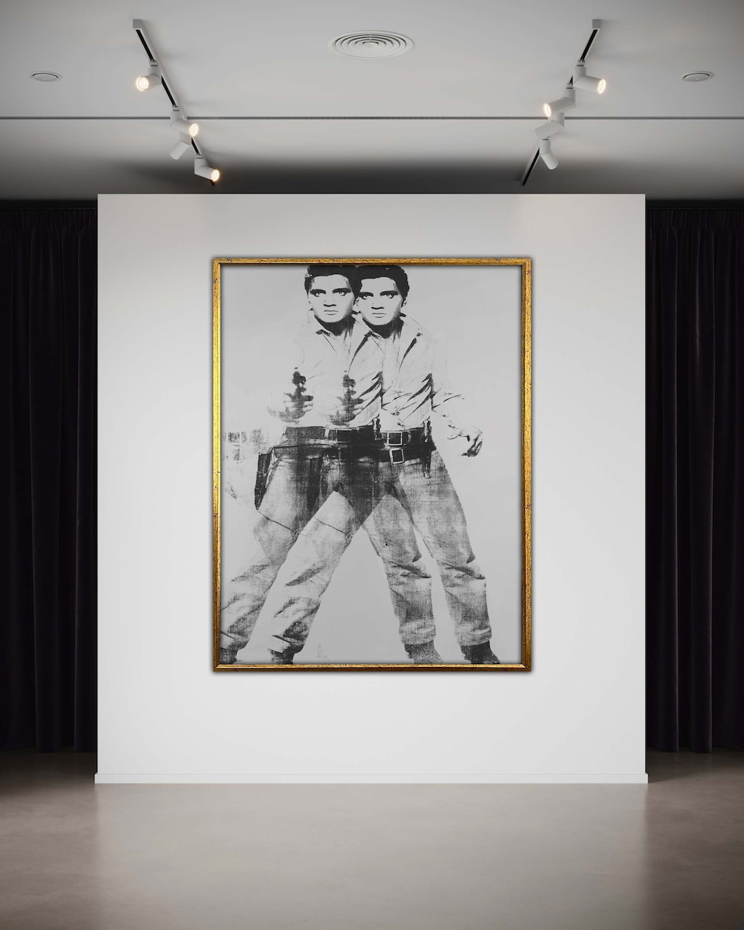 Iconic Pop Art Portrait of Elvis Presley in a Dual Gunfighter Pose ...