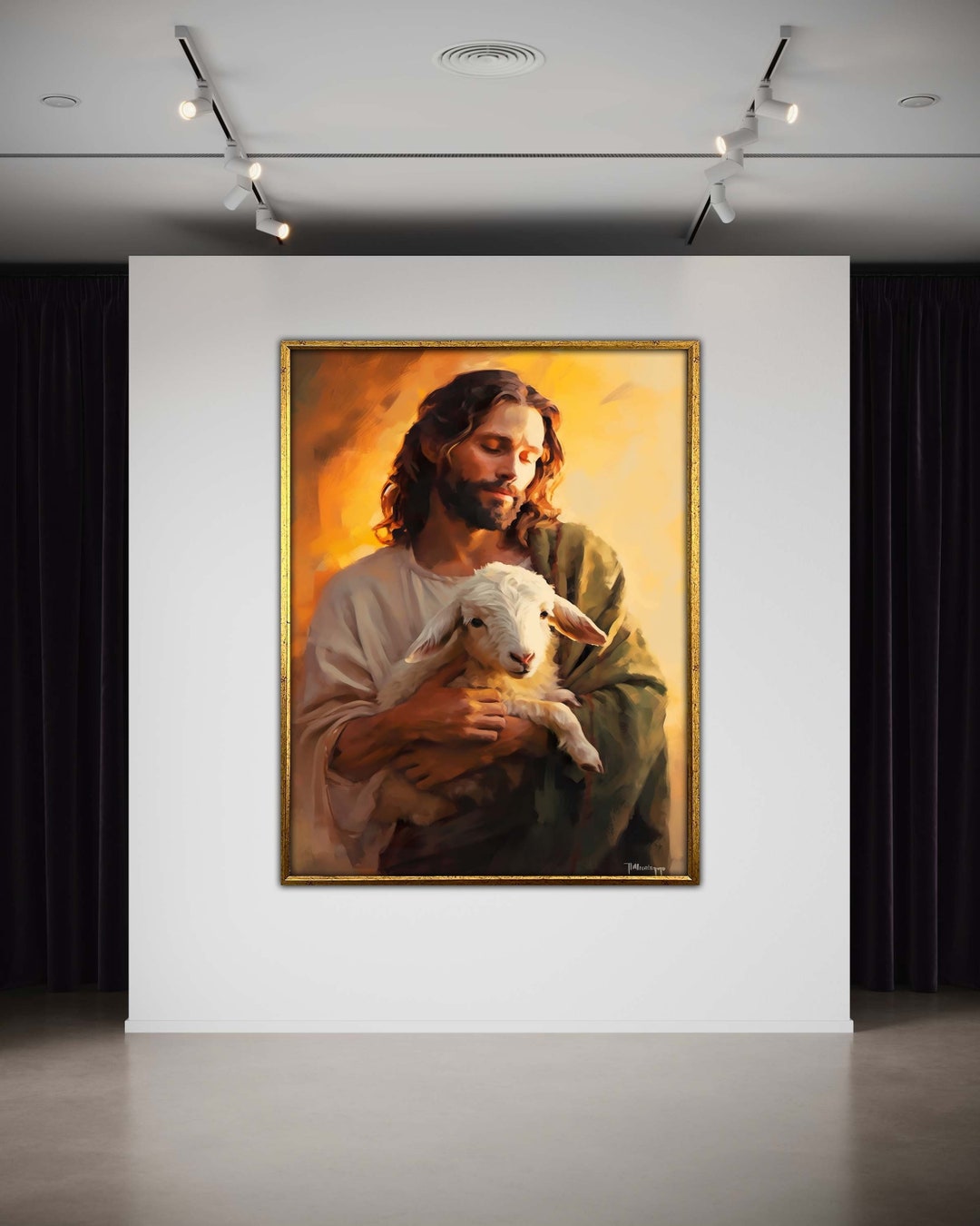 Jesus Christ Wall Art, Jesus Wall Decor, Jesus Holding Lamb ...