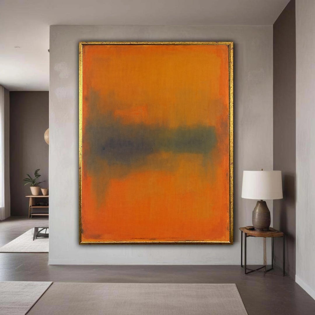 Mark Rothko Inspired Abstract Canvas Wall Art, Modern Orange and Gray ...
