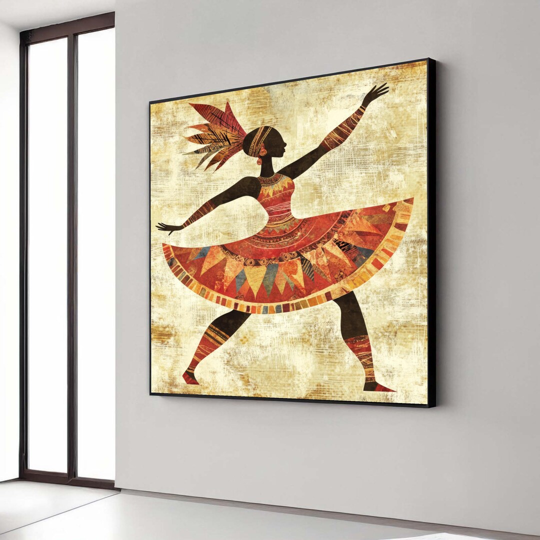 African Tribal Dancer Canvas Print, Colorful Cultural Dance Art ...
