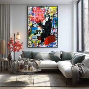 Urban Chimp Graffiti Canvas Art, Inspire Your Dreams Wall Decor ...