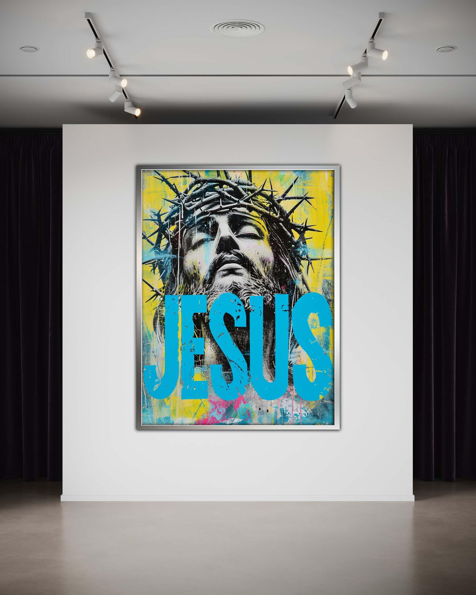 Jesus Graffiti Canvas, Urban Religious Art, Jesus Christ Wall Decor ...