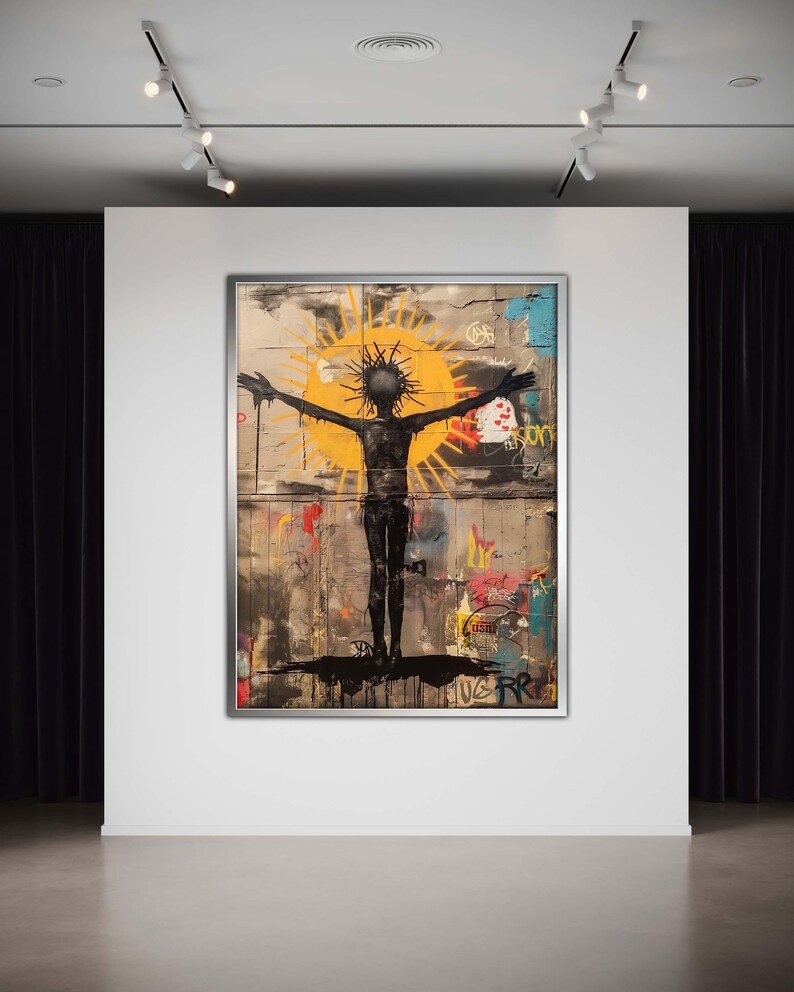 Jesus Wall Decor,urban Crucifixion Graffiti, Street Art Canvas ...