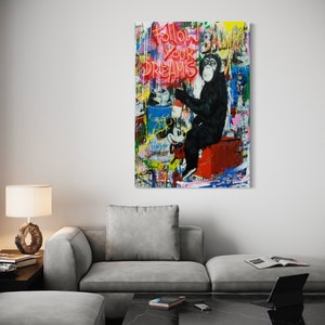 Urban Chimp Graffiti Canvas Art, Inspire Your Dreams Wall Decor ...