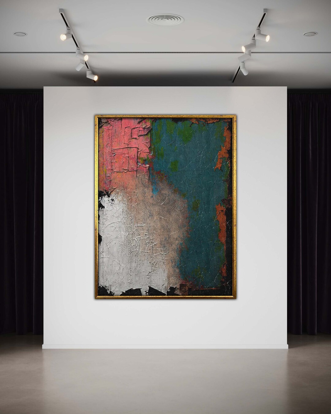 Abstract Wall Art -high-resolution Distressed Texture With Bold Color ...