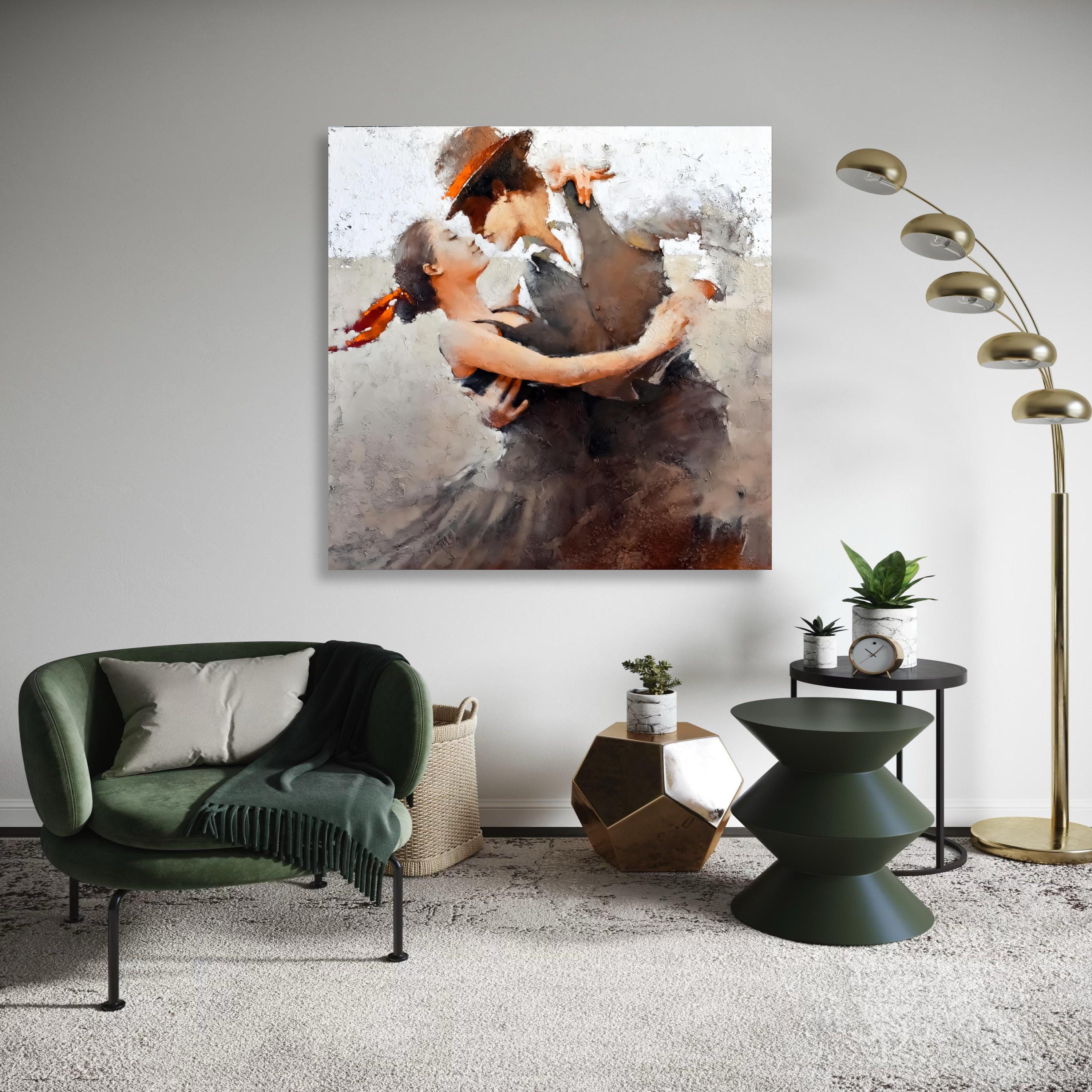 Passionate Tango Dance Couple Canvas, Romantic Dance Wall Art, Ballroom ...