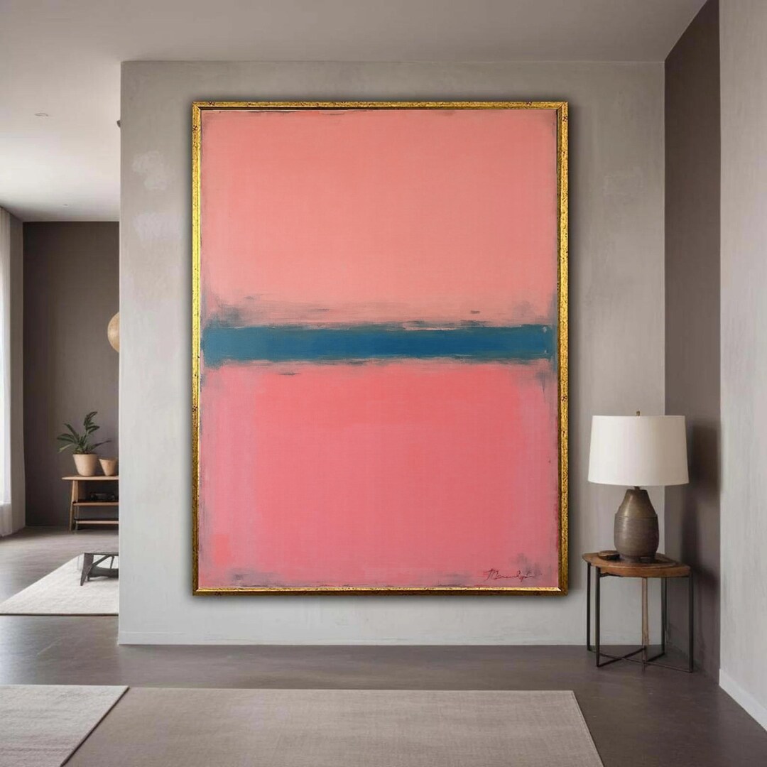 Mark Rothko Inspired Abstract Canvas, Modern Color Field Wall Art, Pink ...