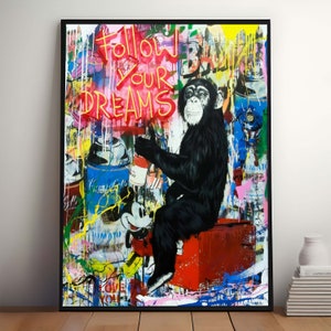 Urban Chimp Graffiti Canvas Art, Inspire Your Dreams Wall Decor ...
