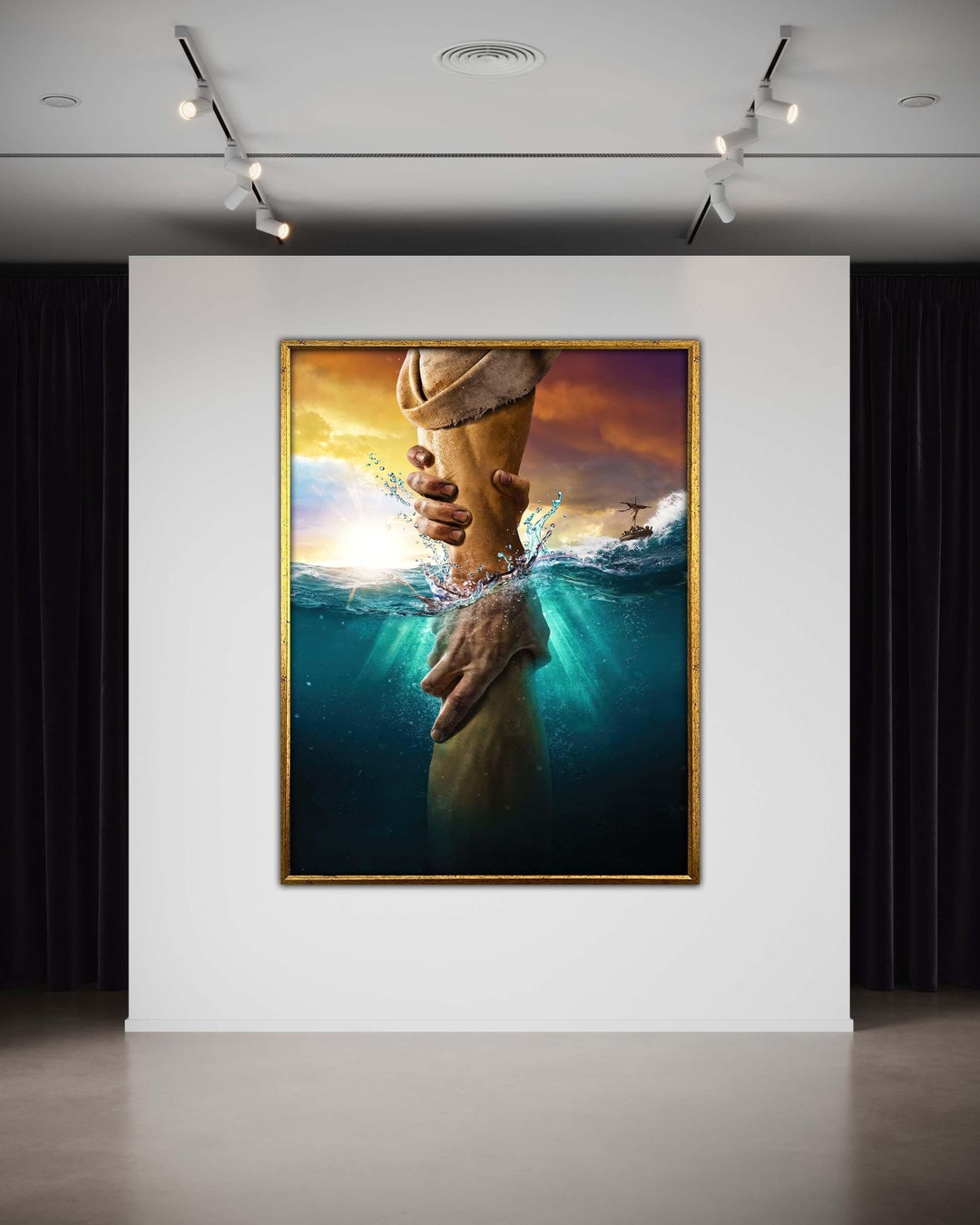 Rescue From the Deep, Inspirational Hand of Hope Art, Ocean Salvation ...