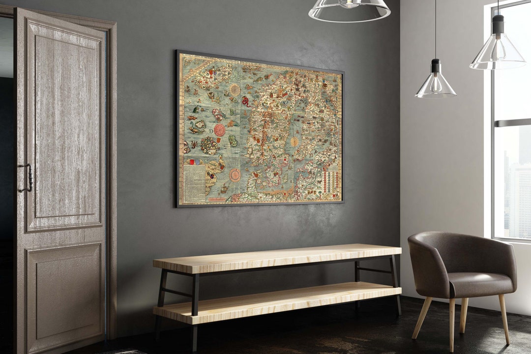 Medieval Northern Europe Map,ancient Scandinavian Map 16th Century ...