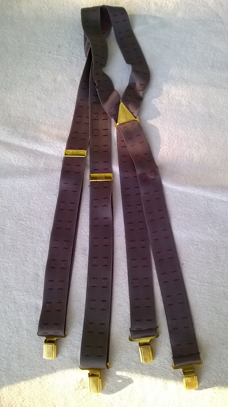 40s 50s Mens Braces, Clip on Suspenders, Autumn Shades of Peach and ...