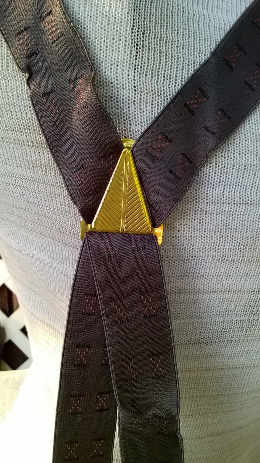 40s 50s Mens Braces, Clip on Suspenders, Autumn Shades of Peach and ...
