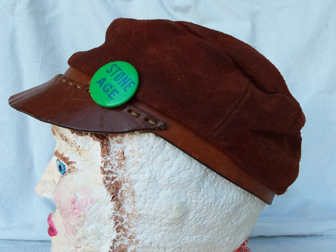 Hippie Hat, Rare Handmade 60s Leather Hippie Hat, Biker Stoner Hat ...
