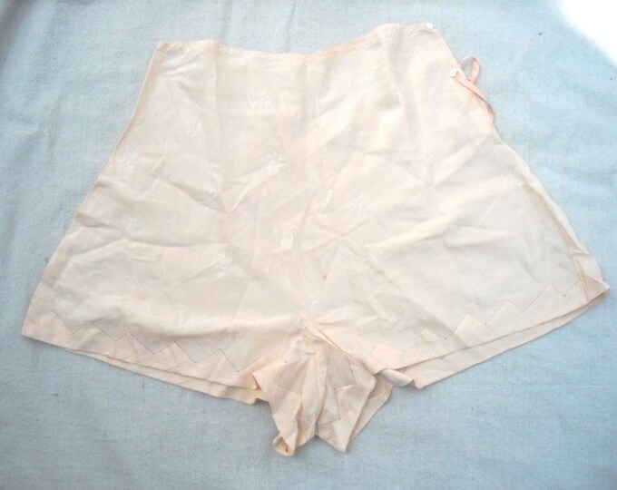 1930s HAND SEWN TAP PANTS Underwear Peach SILK Made in OLD CHINA for ...