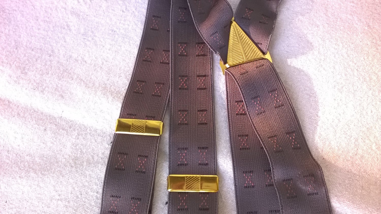 40s 50s Mens Braces, Clip on Suspenders, Autumn Shades of Peach and ...