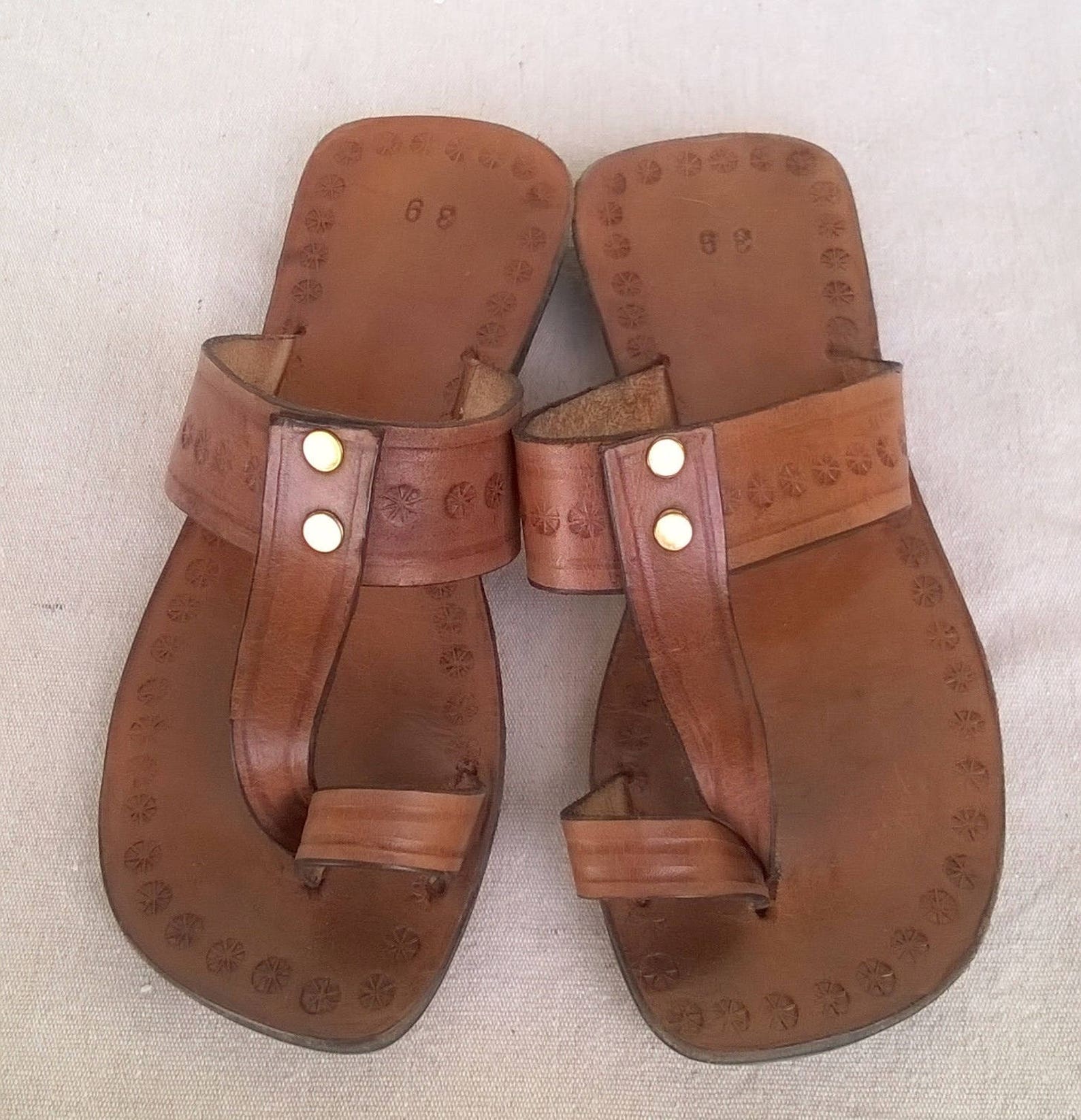 Vintage Sandals, VTG Hippie Sandals, Perfectly Cute 70s Sandals, Hand ...